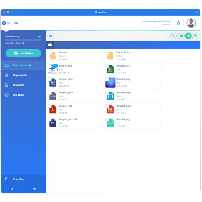 Secure cloud storage for your files - Scramble Cloud